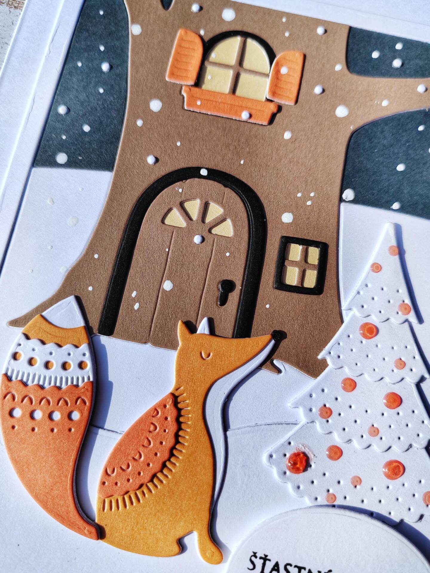 Přání ruční výroba - Liška a strom - 1 ks | Europack.cz