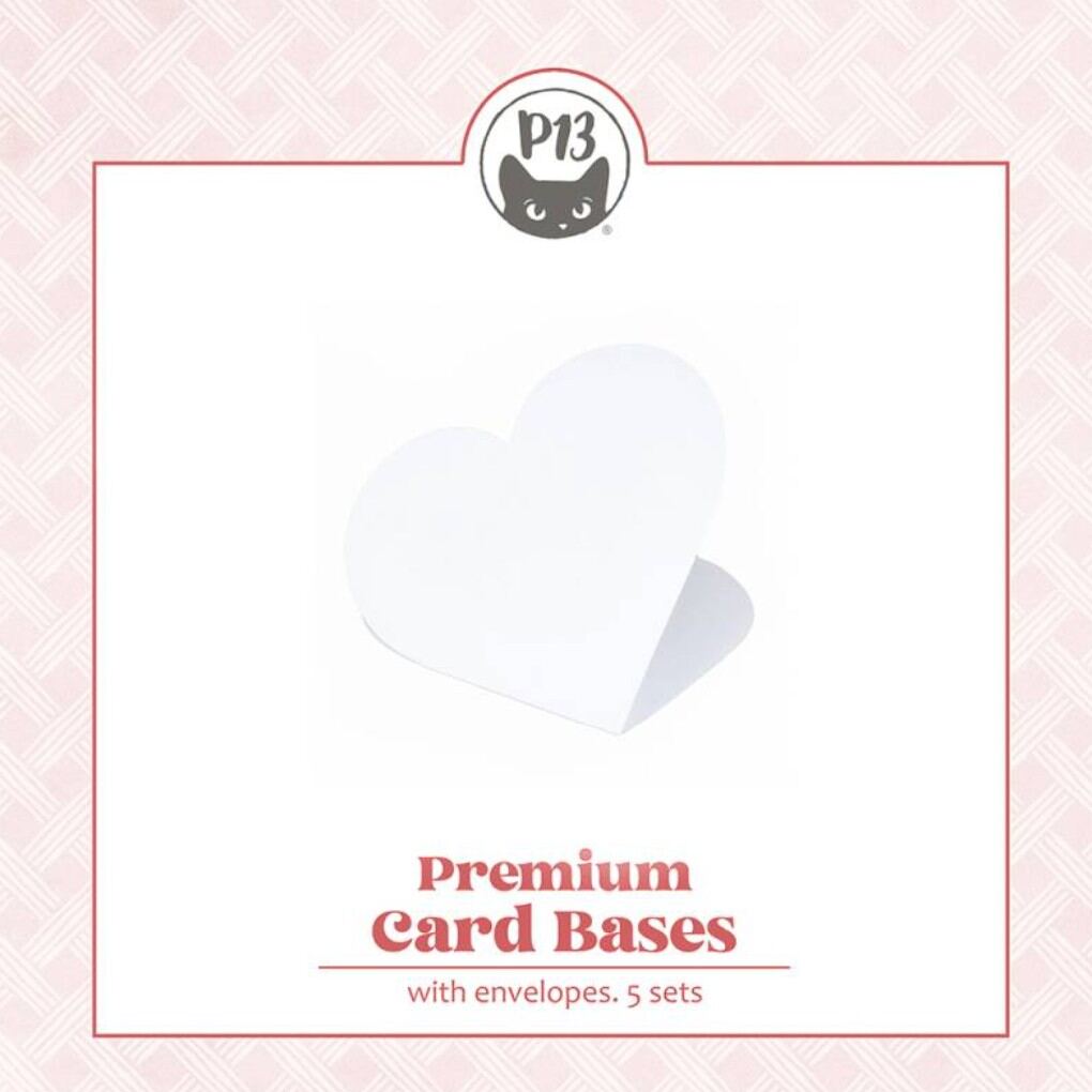 Základy přání s obálkami - tvar srdce; bílý - 5 ks | Europack.cz